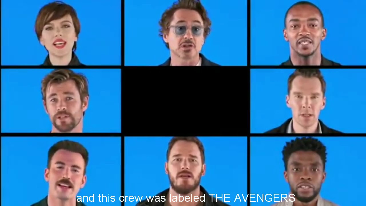 THe AVENGERS Sings Together End Game Infinity War The Marvel bunch ...