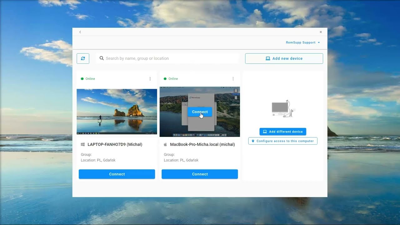 RemSupp: Remote Desktop Application