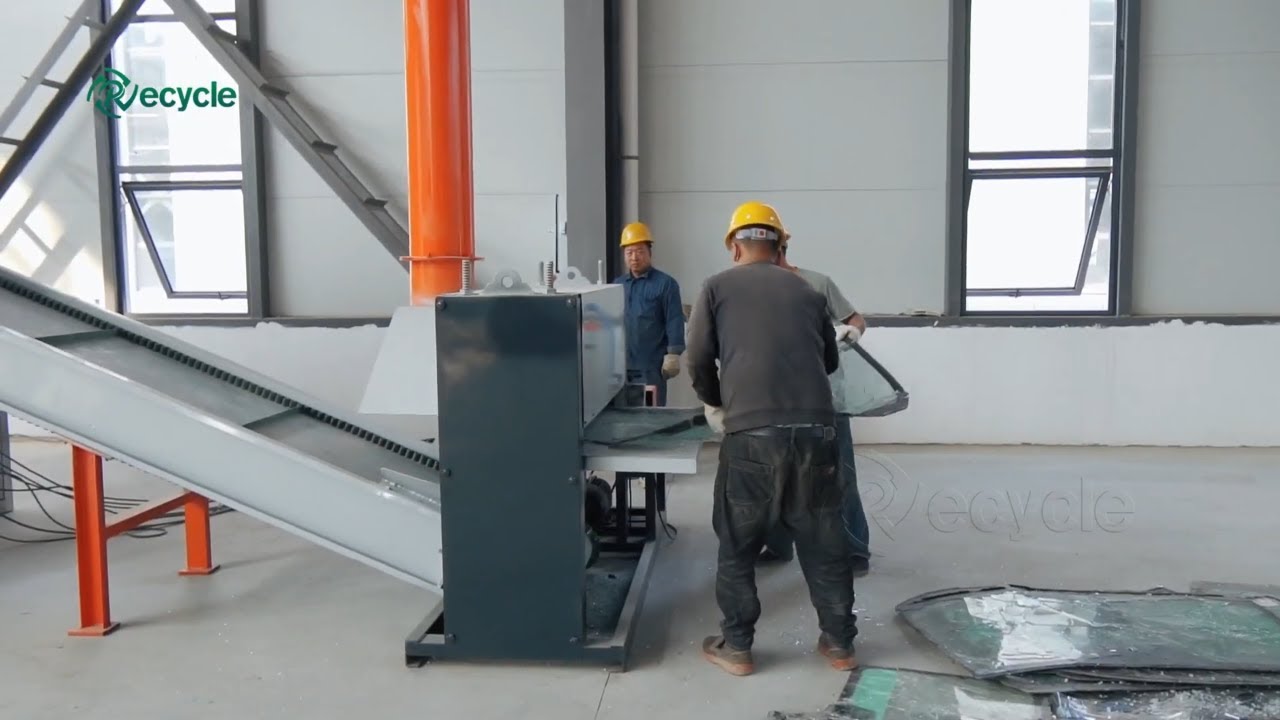 Laminated Glass/Auto Windshield Recycling Machine (PVB Separator) - YouTube