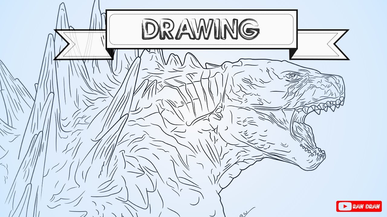 GODZILLA drawing | Raw Draw - YouTube