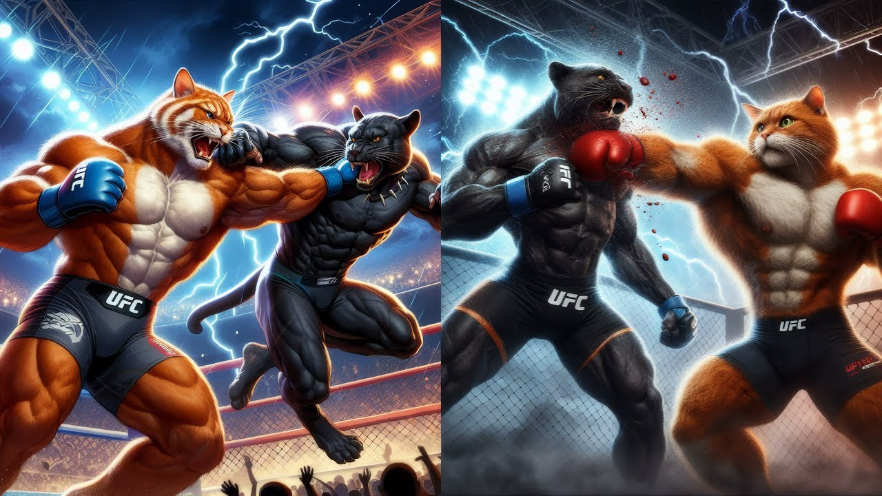 Ginger Cat VS Panther UFC Fighting - YouTube