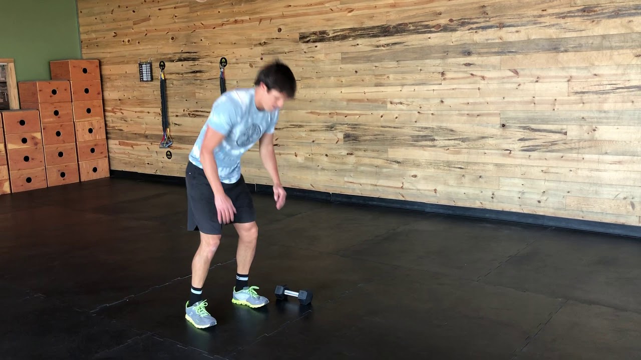 Lateral Burpees Over Dumbbell - YouTube