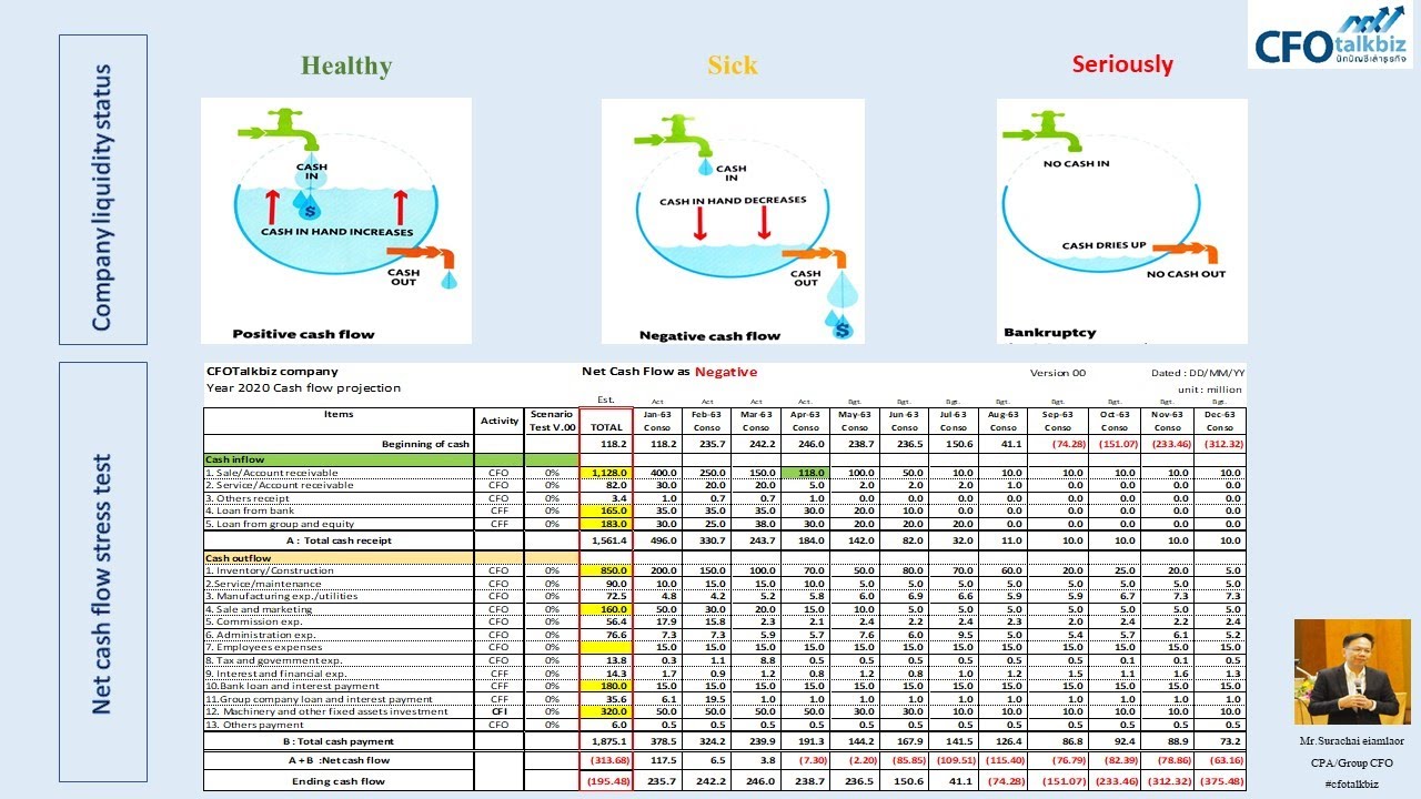 22.Liquidity issue and simple excel model of net cash flow projection ...