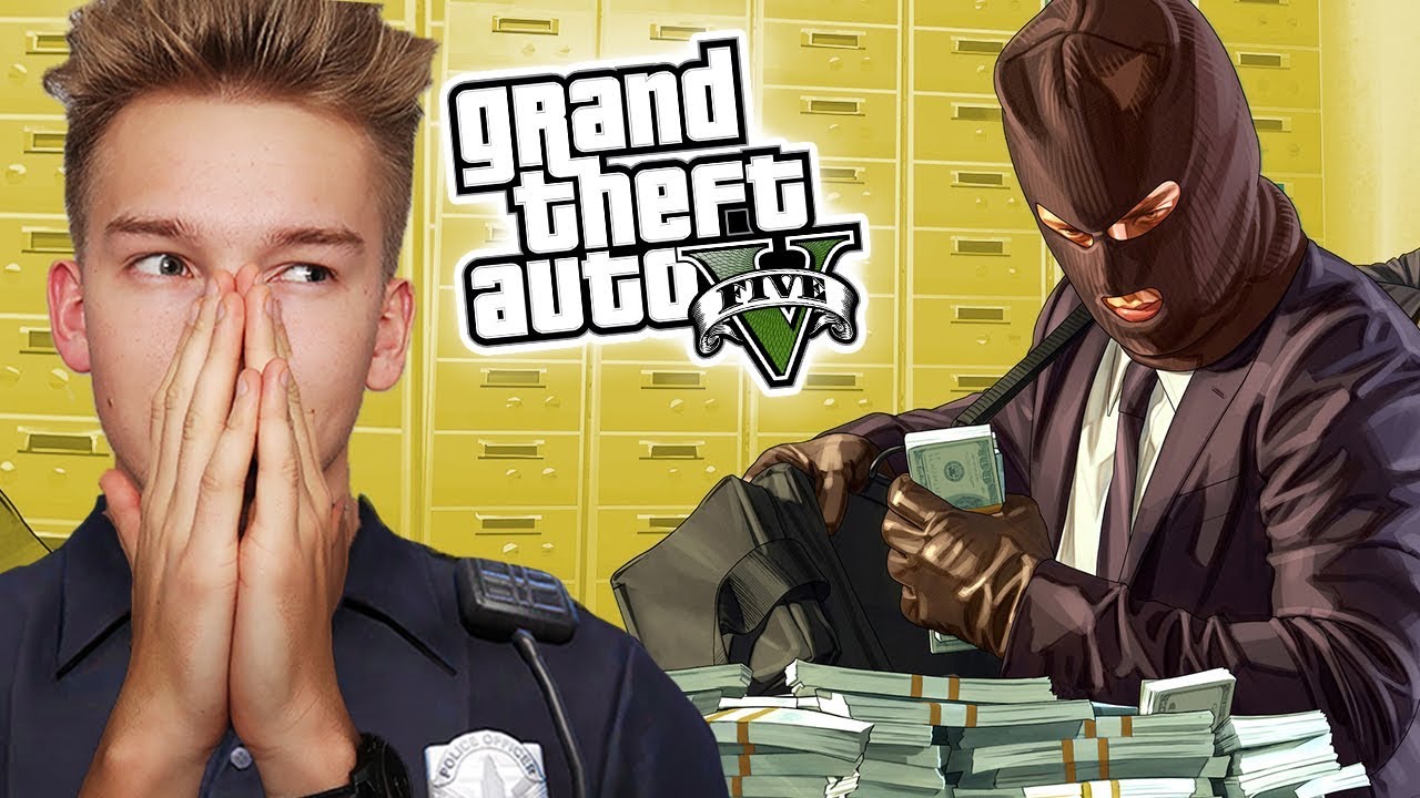 GTA V Policja #16 - NAPAD na BANK! 💰 - YouTube