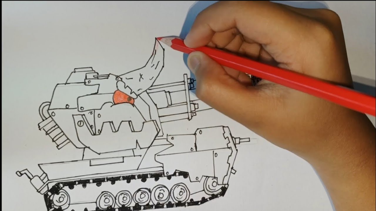 Drawing animated tank Waffentrager 3.0 ॥ - YouTube