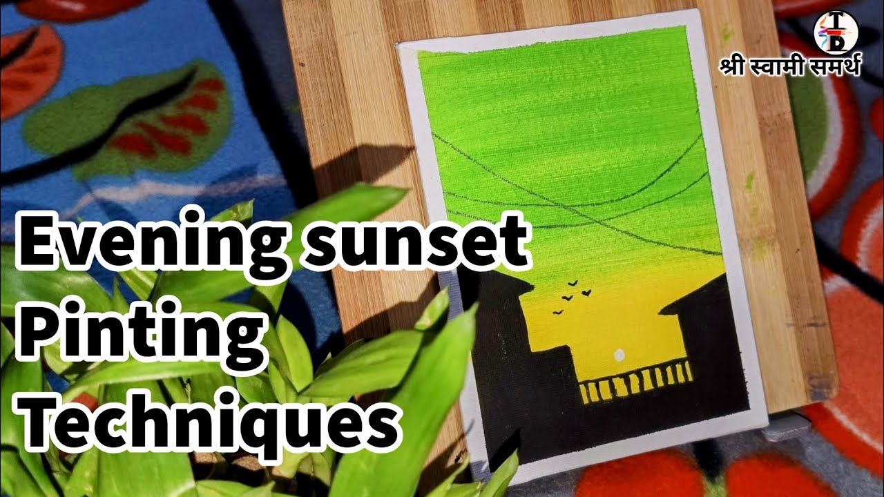 Evening Sunset Painting | watercolor & Canvas art' 🎭 - YouTube