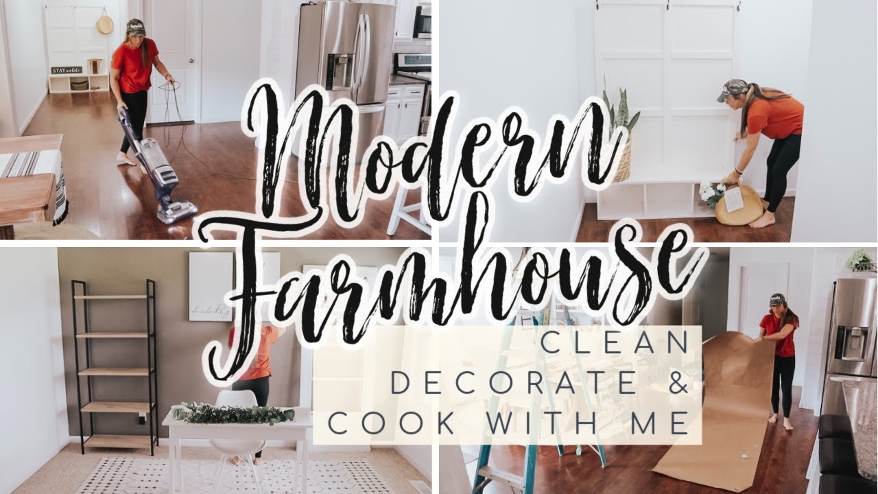 FARMHOUSE CLEAN AND DECORATE WITH ME + DIY HOME IMPROVEMENT PROJECTS ...