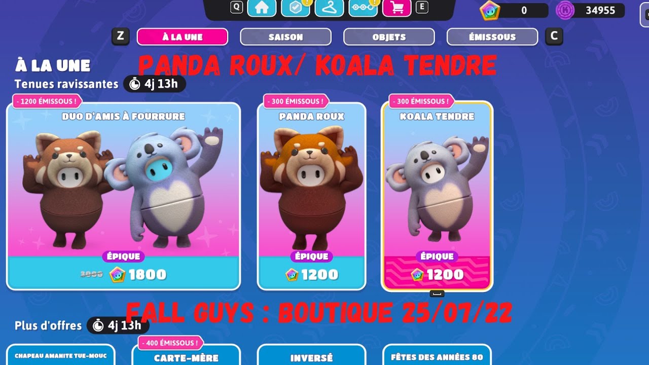 BOUTIQUE FALL GUYS DU 25 JUILLET 2022 BOUTIQUE FALL GUYS AUJOURD'HUI ...