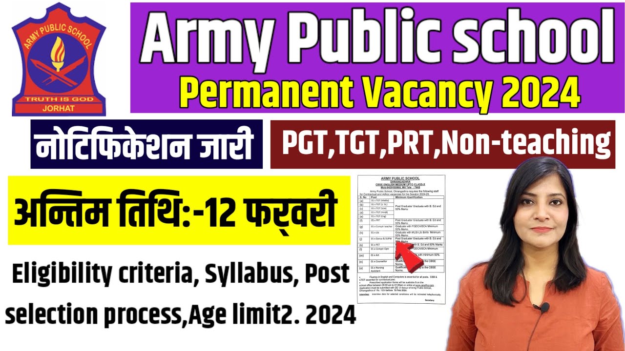 Army public school Teacher Recruitment 2024|Kvs aps PGT TGT PRT Teacher vacancy 2024|kvs aps ...