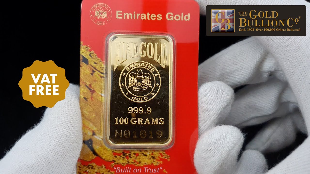 100g Emirates Gold Bar In Certified Blister I Buy Now - YouTube