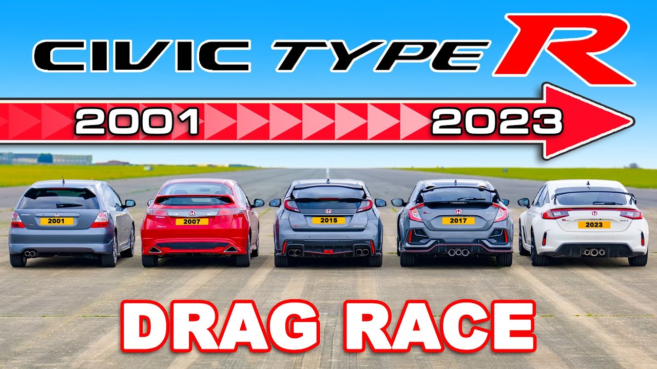 DRAG RACE Semua Generasi Honda Civic Type R - YouTube