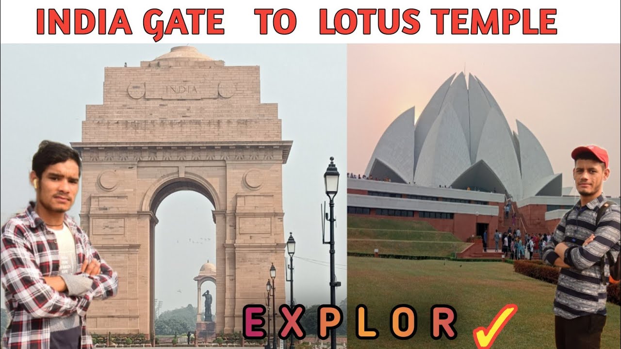 INDIA GATE to Lotus Temple Delhi explore in @veeru pahadi vlogs - YouTube