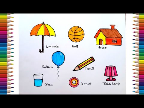 Non Living Things Drawing | Man Made Things drawing easy steps | Non ...