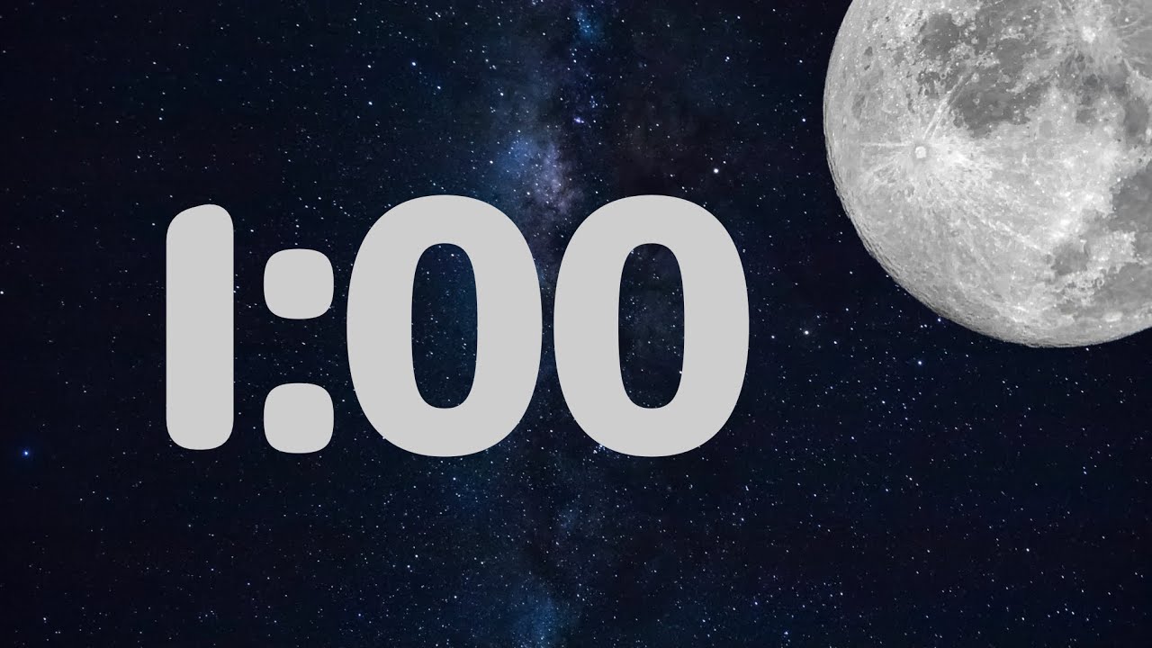 1 Minute Timer with Calm Piano Music | Fun Moon Timer with Music for ...