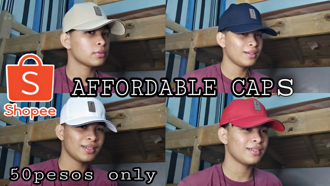MURANG CAPS SA HALAGANG 50 PESOS LANG, AFFORDABLE SHOPEE HAUL | Mj ...