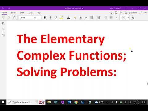 Complex Variables : - ( Elementary complex functions ) - 38. # ...