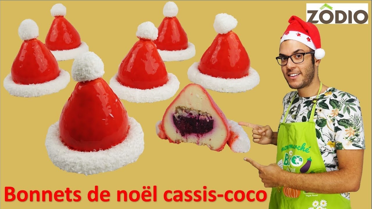 recette DESSERT DE NOËL, BONNETS CASSIS-COCO / Christmas hats blac ...