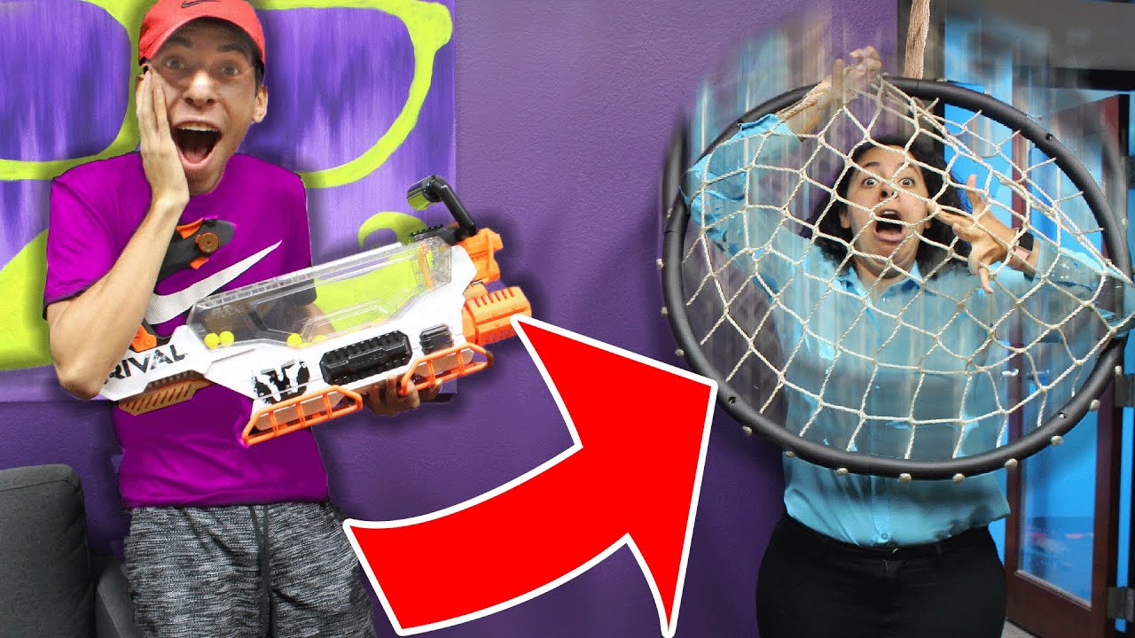 Making an Automatic Nerf TRAP to prank my sister! | Trapping The Mystery Men! - YouTube
