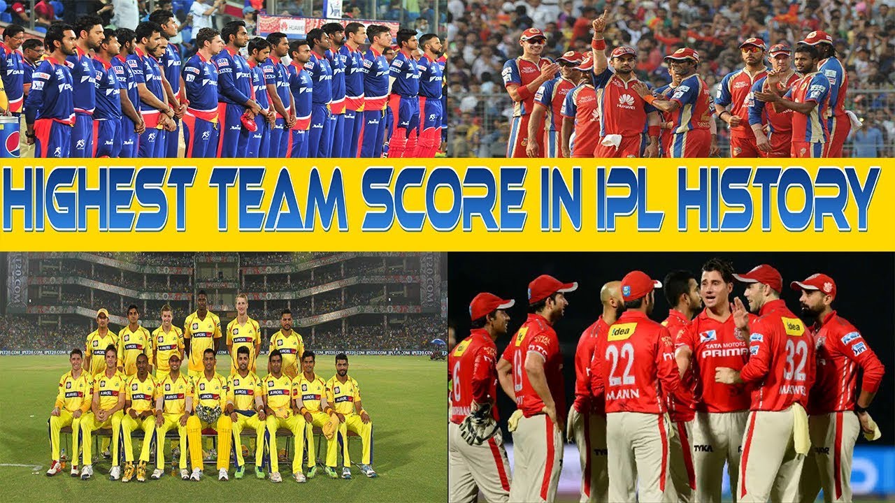 Top 10 Highest Team Score In IPL History || CSK, DD, KKR, KXIP, MI, RCB ...