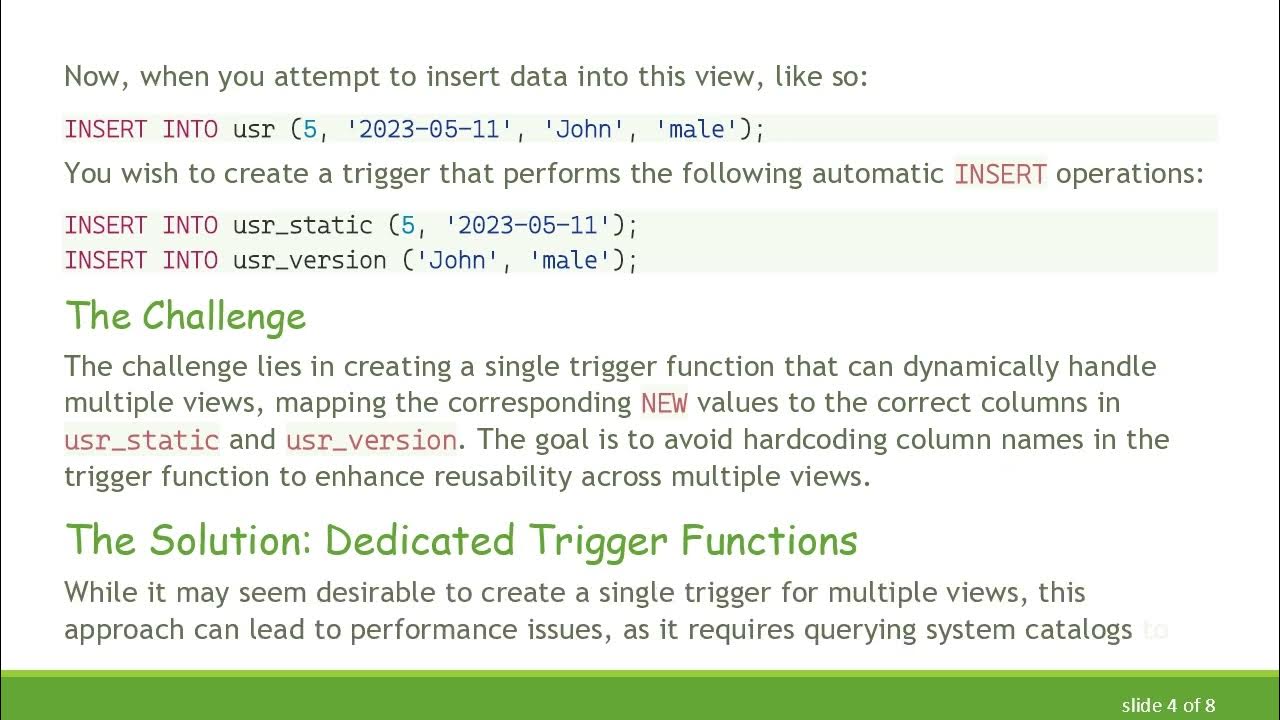How to Use INSTEAD OF Triggers in PostgreSQL for Managing View Inserts - YouTube