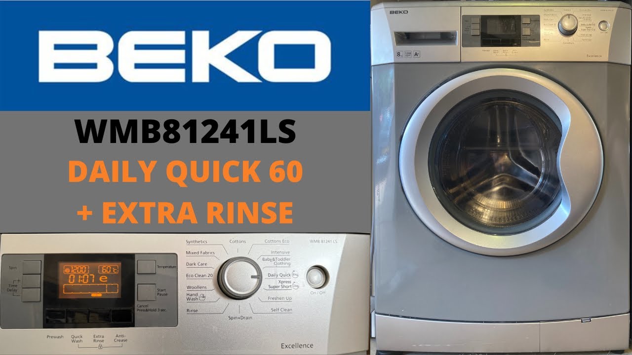 Beko Excellence WMB81241LS Washing Machine - Daily Quick 60 + Extra ...