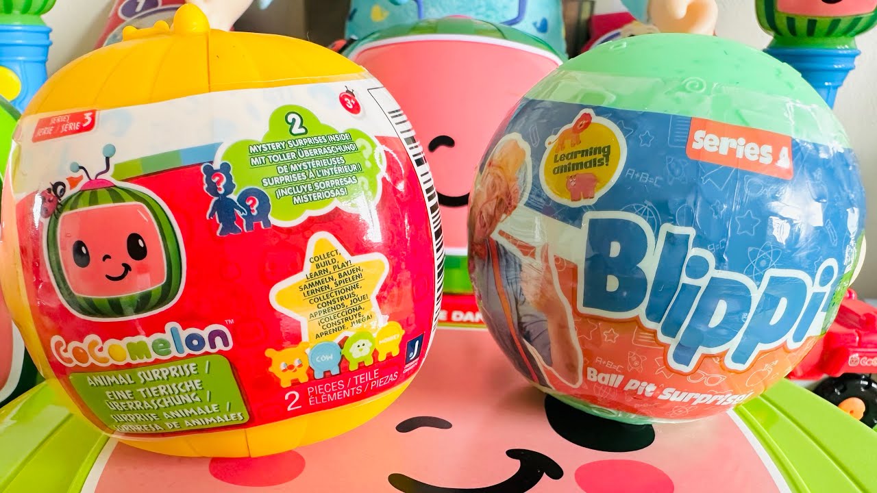 unboxing-cocomelon-number-surprise-blippi-pit-ball-satisfying