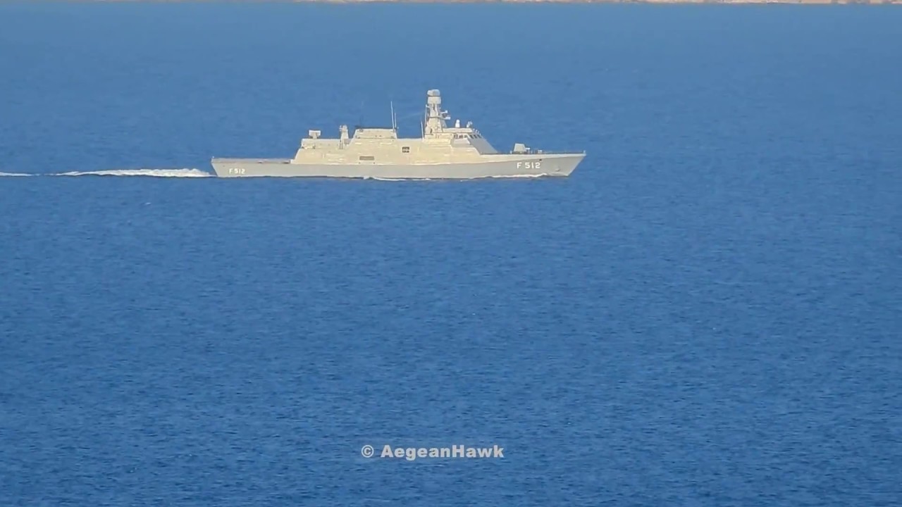 Turkish Navy corvette Ada class F512 TCG Buyukada southbound Chios ...
