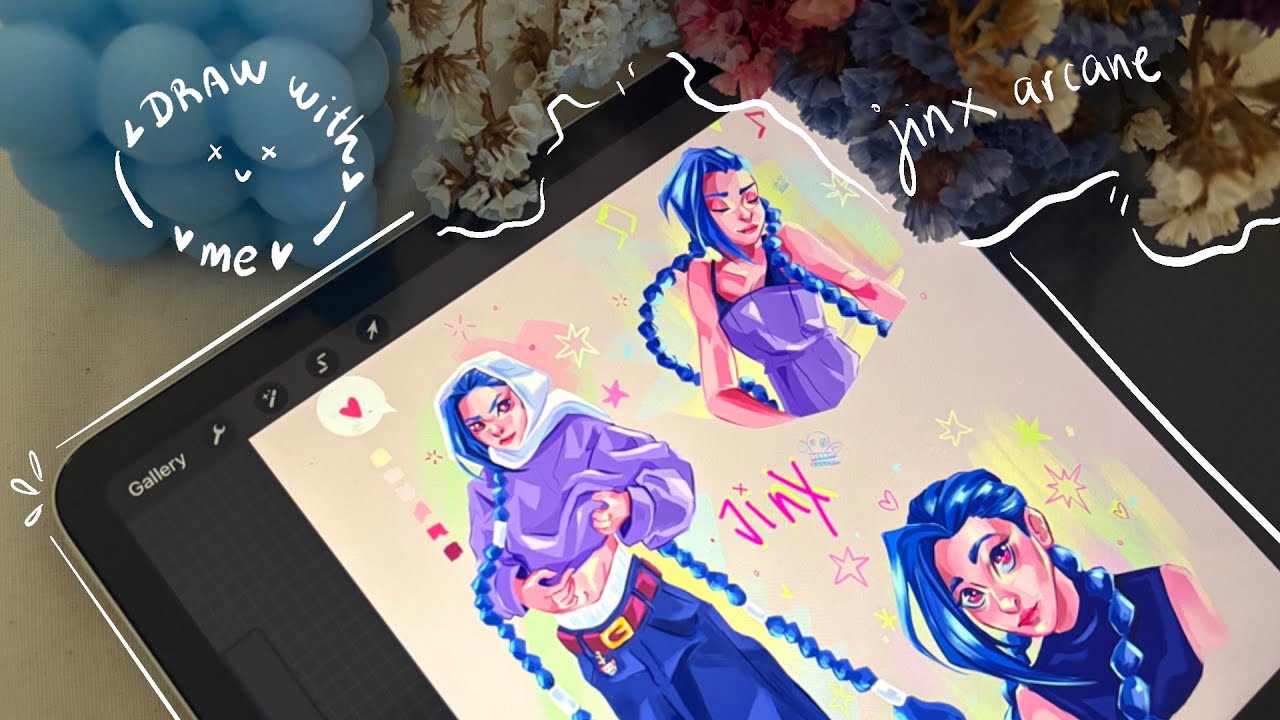 🌸draw with me🌸 | Jinx Arcane🌟 | procreate process | cozy vibe ️‍🩹 - YouTube