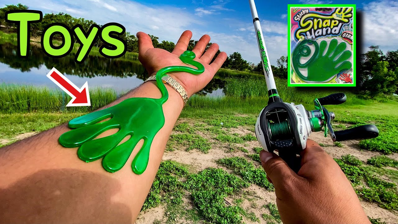 FISHING with TOYS sticky hand challenge (New Combo) - YouTube
