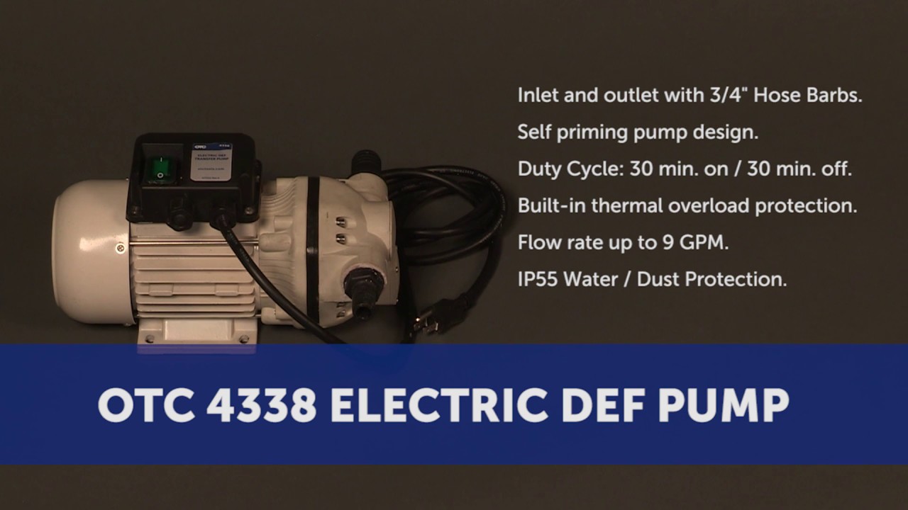 OTC 4338 Electric DEF Pump and 4335 Auto Shut Off Nozzle - YouTube