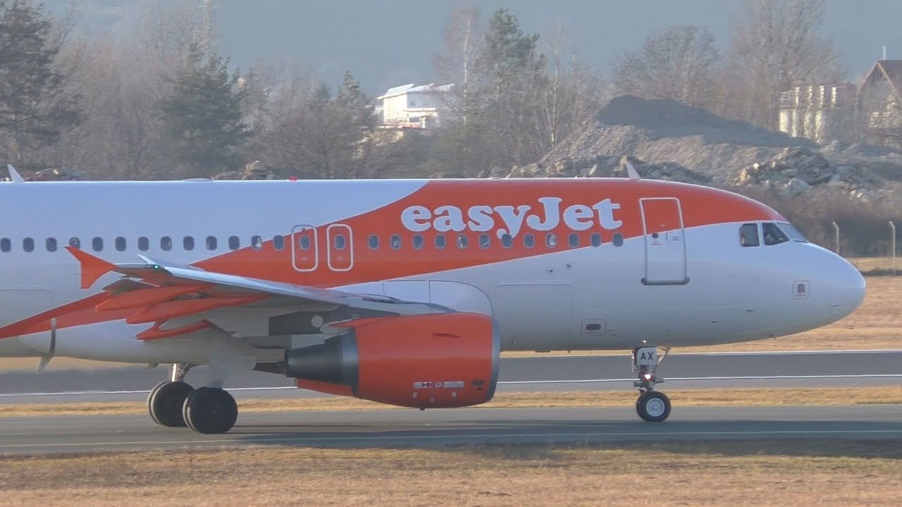 easyJet Airbus A319 landing at Graz Airport | G-EZAX - YouTube