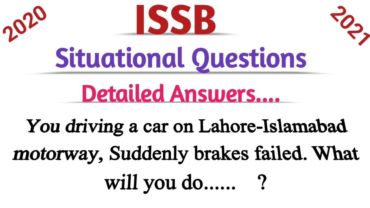Situational Questions with Answers | ISSB | Confusion and Psychological ...