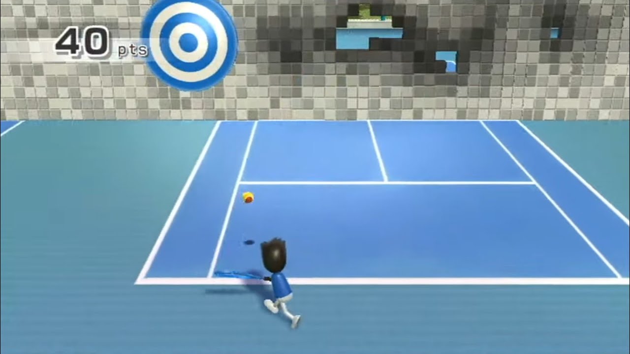 Wii Sports tennis target practice going for platinum - YouTube