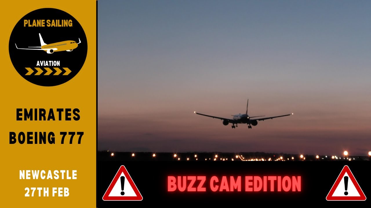4K Stunning sunset arrival of Emirates Boeing 777 at Newcastle ...