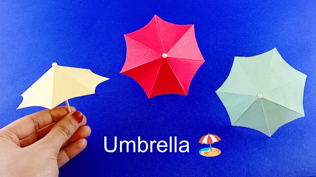 How to make umbrella ☔ with paper | easy paper craft | miniature craft ...