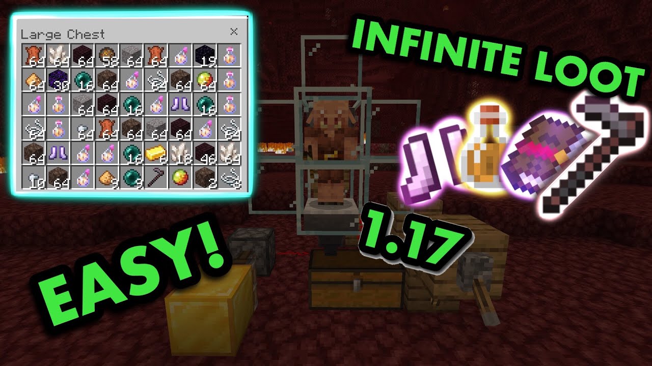 EASY PIGLIN BARTERING FARM TUTORIAL in Minecraft Bedrock (MCPE/Xbox/PS4 ...