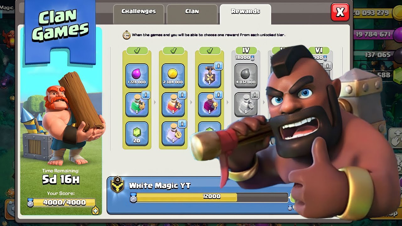 Clan Game Finished In 1 Hour Challenge | Clash Of Clans | White Magic ...