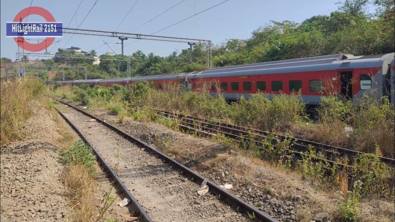 Ratnagiri Railway Station Enter Electric Loco 10103 Mandovi Express Konkan Railway - YouTube