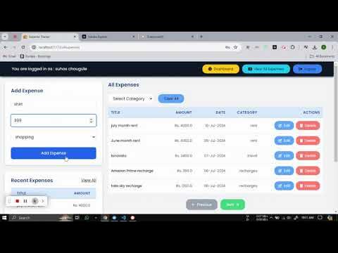 Expense Tracker | Spring Boot | React.js | Mongo DB | React Redux - Toolkit | Tailwind CSS - YouTube