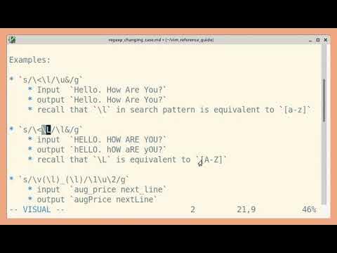 Vim regexp: Changing Case - YouTube