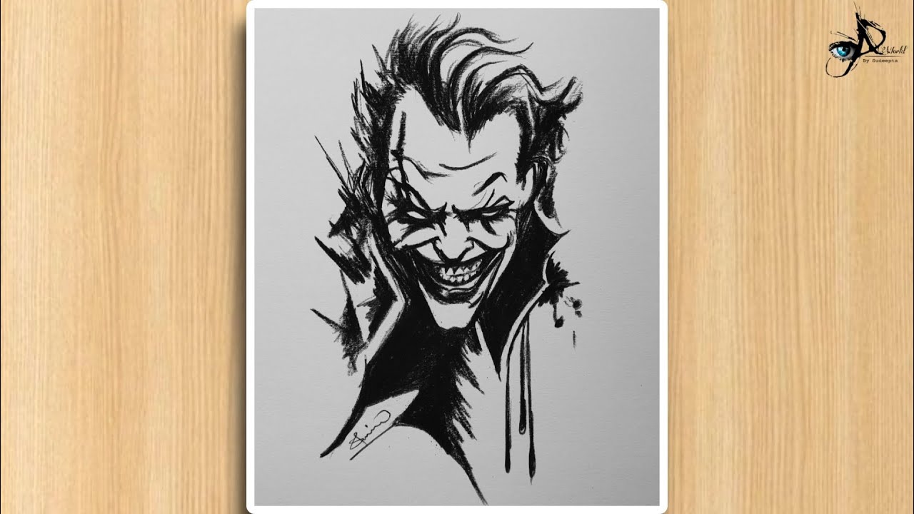 How to draw joker face drawing || step by step easy and simple drawing ...