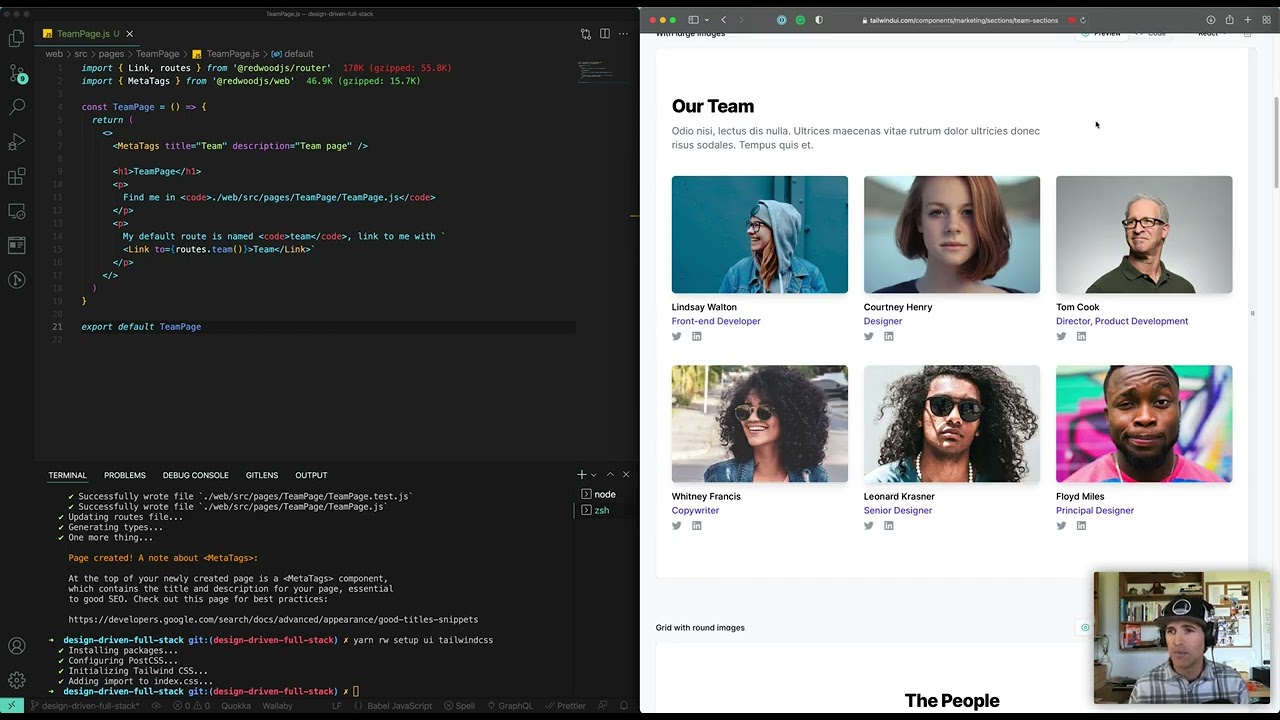 Design-driven Full-stack Demo: RedwoodJS, Storybook, and Tailwindcss - YouTube
