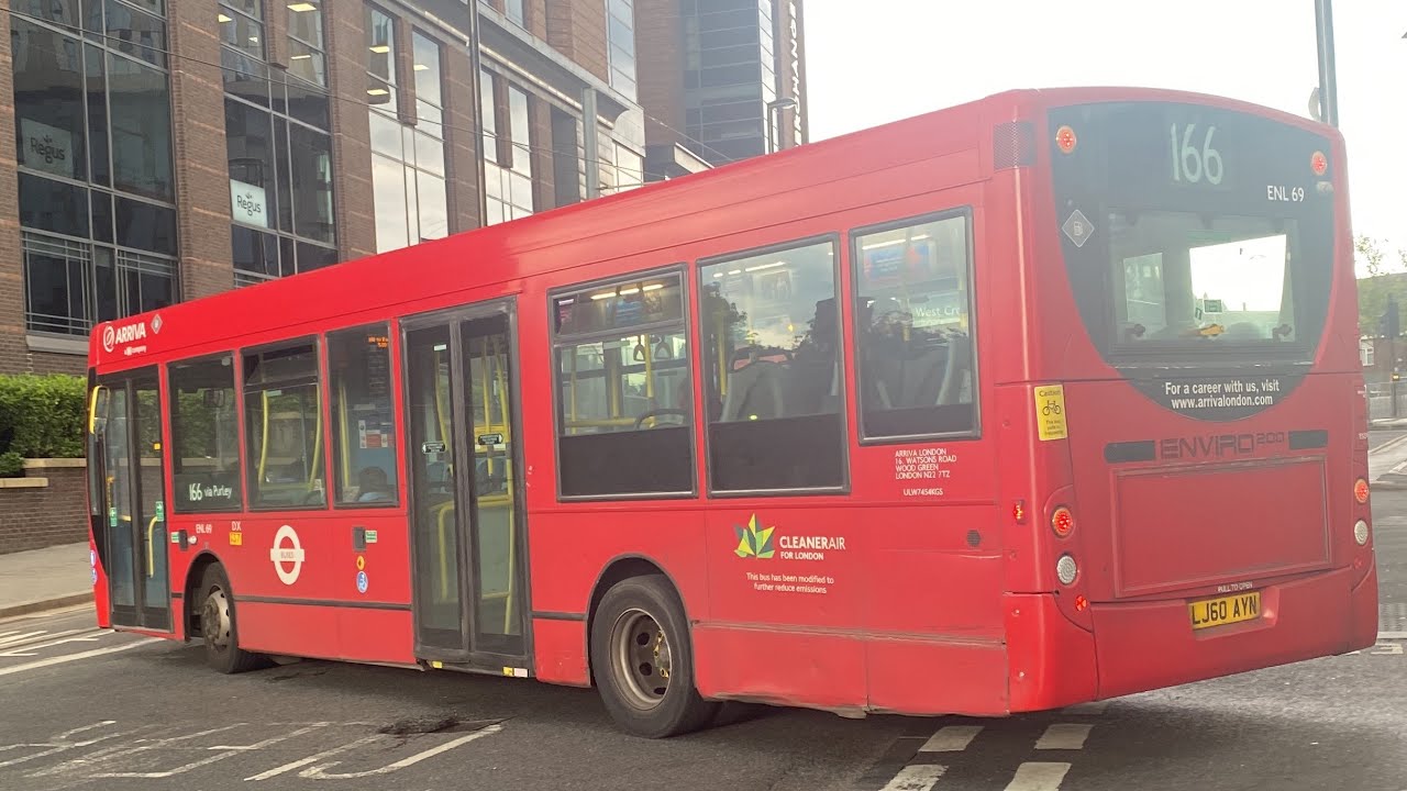 ADL Enviro200 Arriva London ENL69 LJ60AYN Route 166 Banstead - YouTube