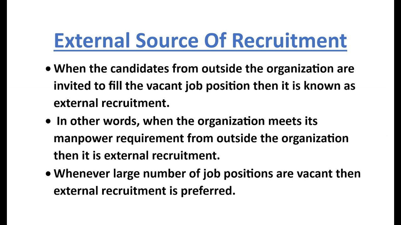External Source Of Recruitment | Staffing | Chapter - 6 | Class - 12 | Business studies - YouTube