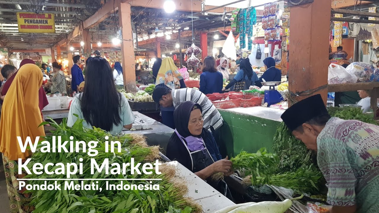Walking in Kecapi Traditional Market - YouTube
