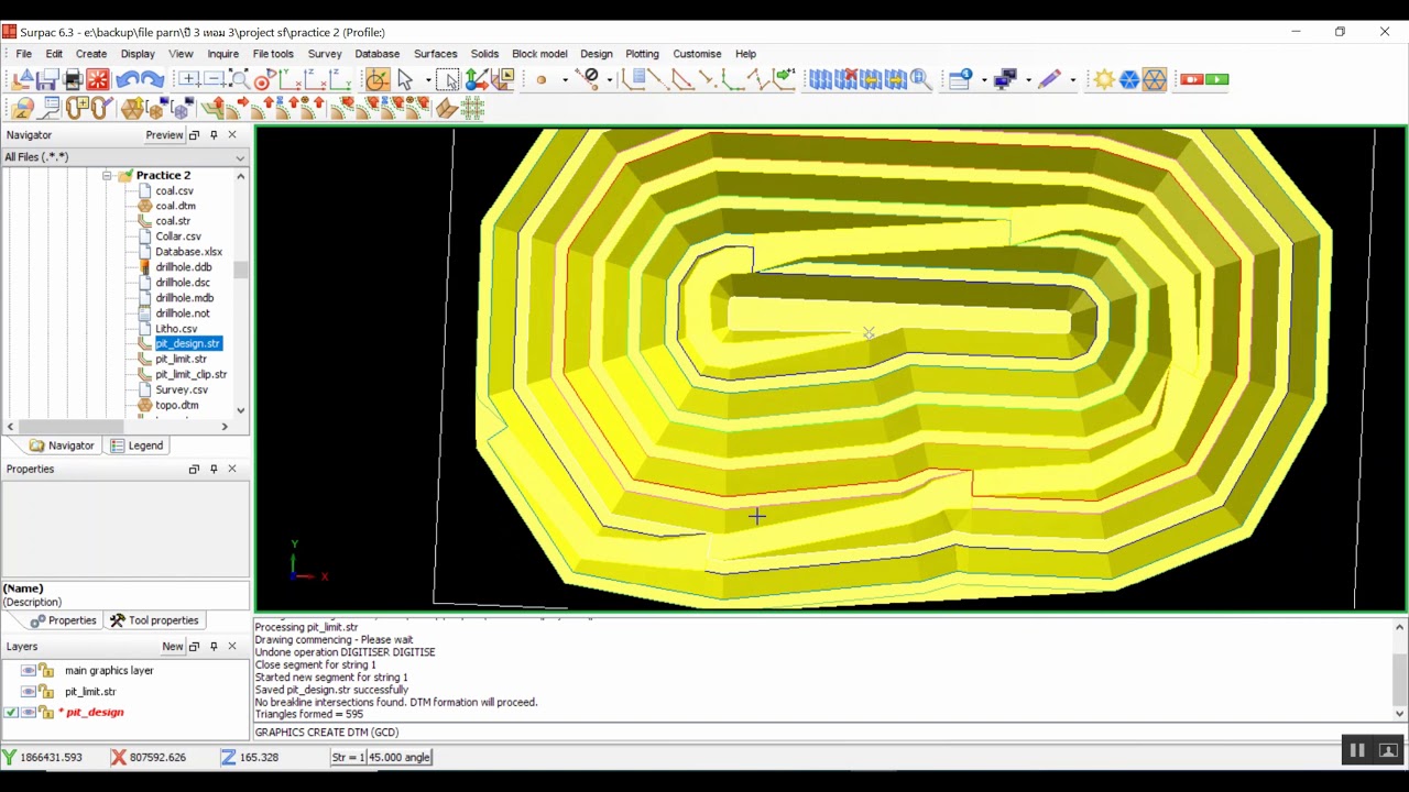 #8 Tutorial Surpac 6.3 - Pit Design and Surface Design - YouTube