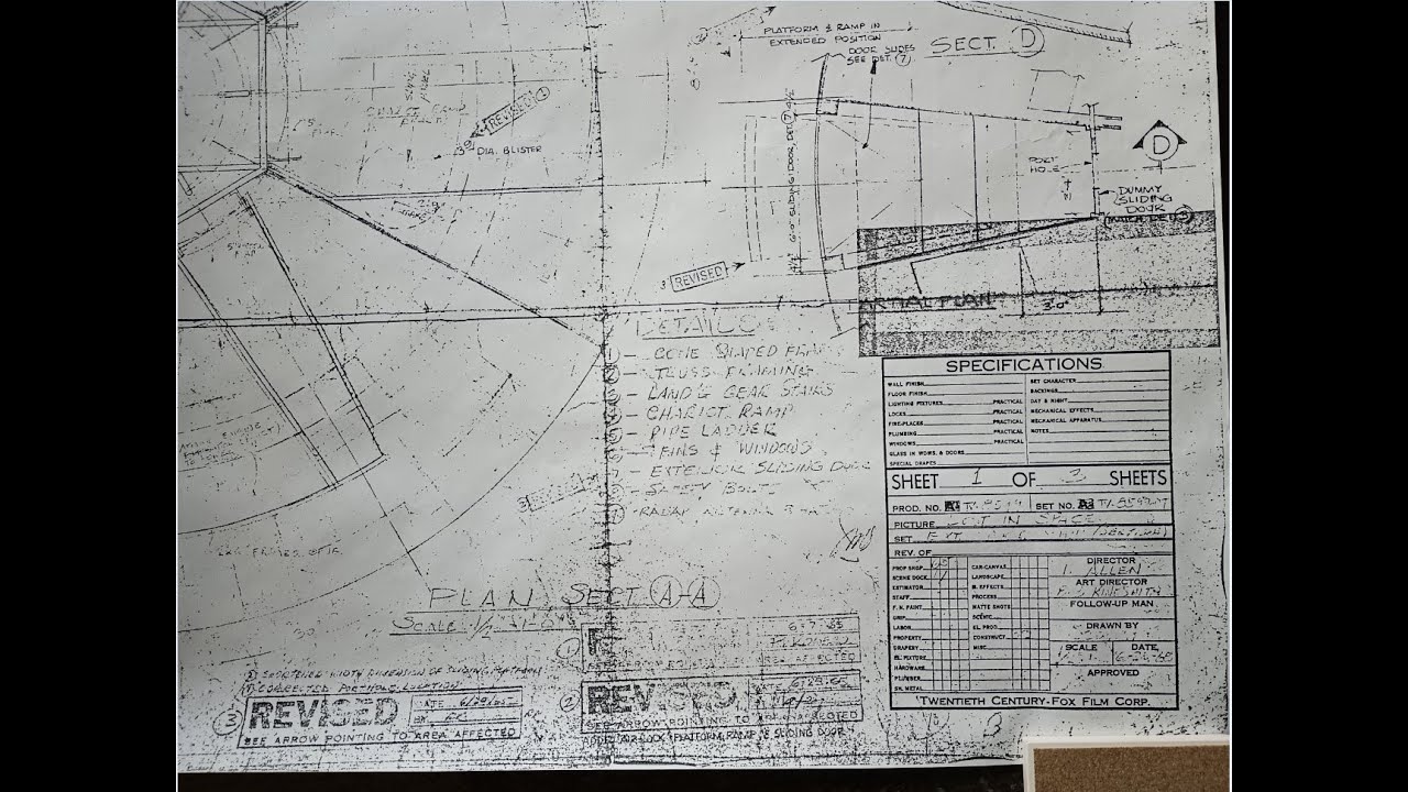 FOX Studio Blueprints of The Lost In Space(1965) Jupiter 2 Full Size ...
