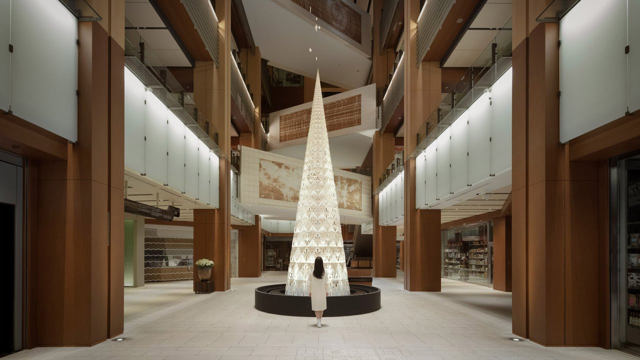 Nendo designs polyhedral Christmas tree with flickering star-shaped ...