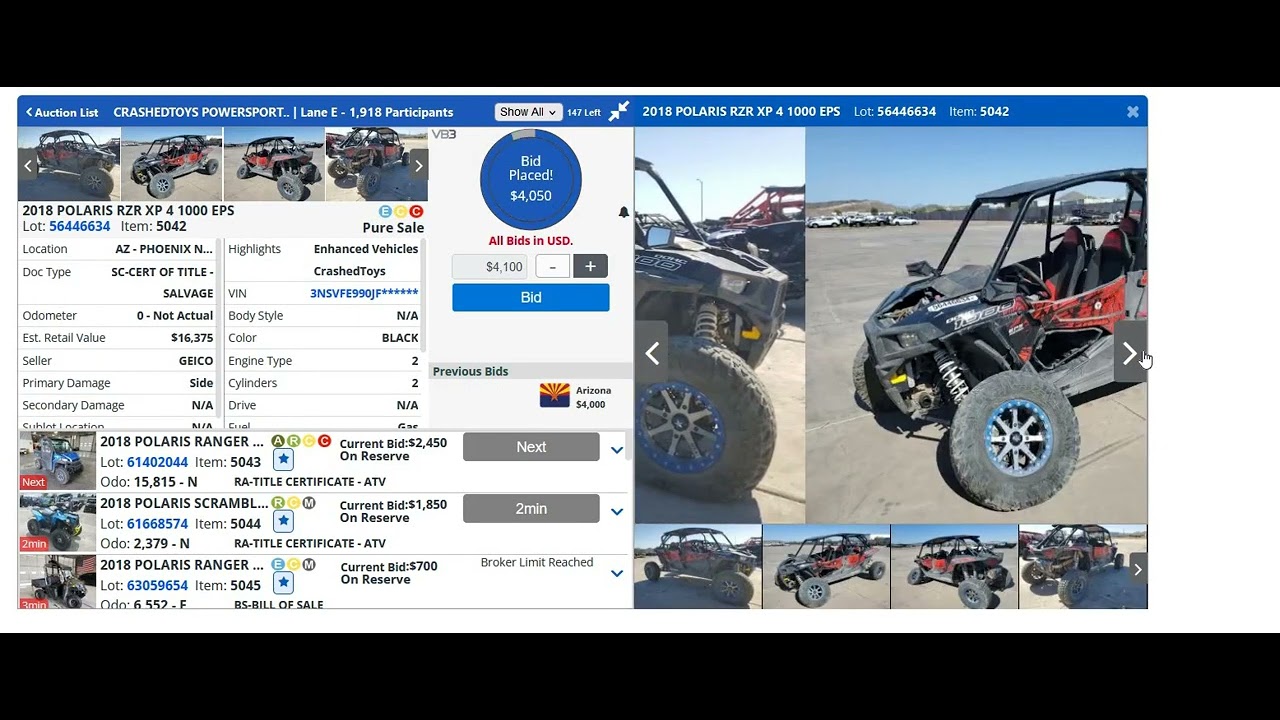 ATV copart auction - YouTube