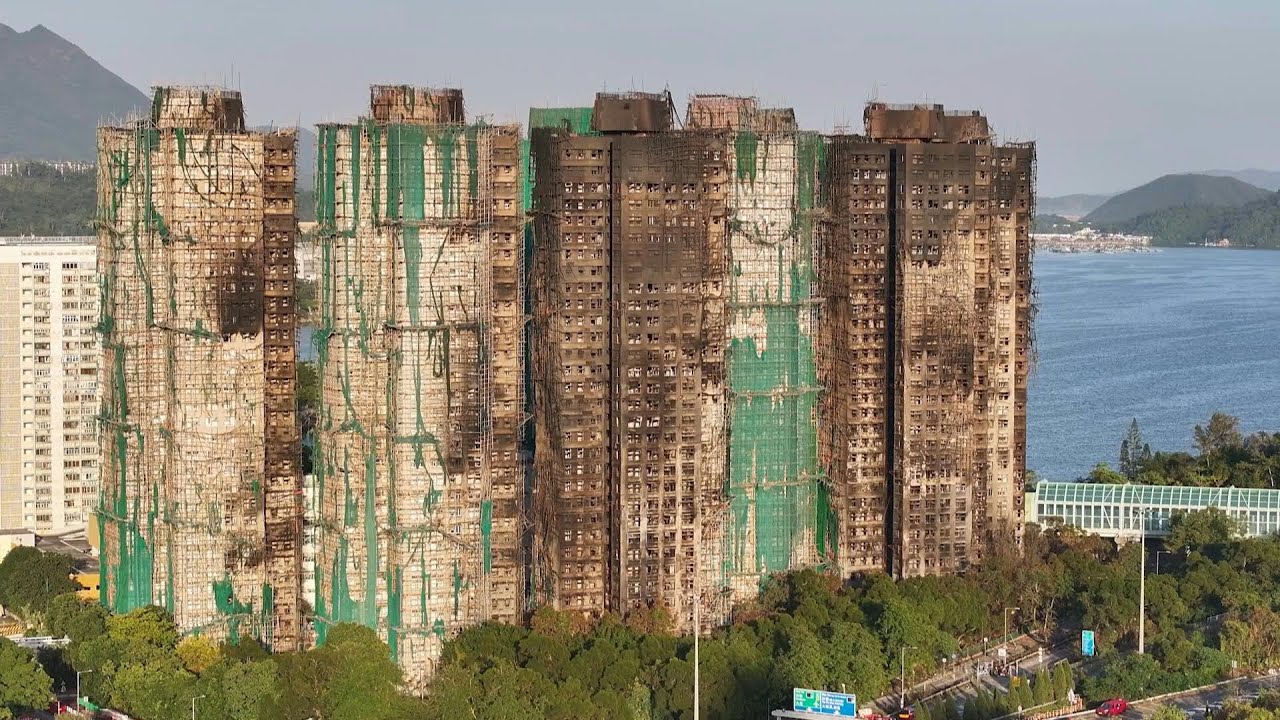Aerial images of Hong Kong's Wang Fuk Court after deadly fire | AFP - YouTube
